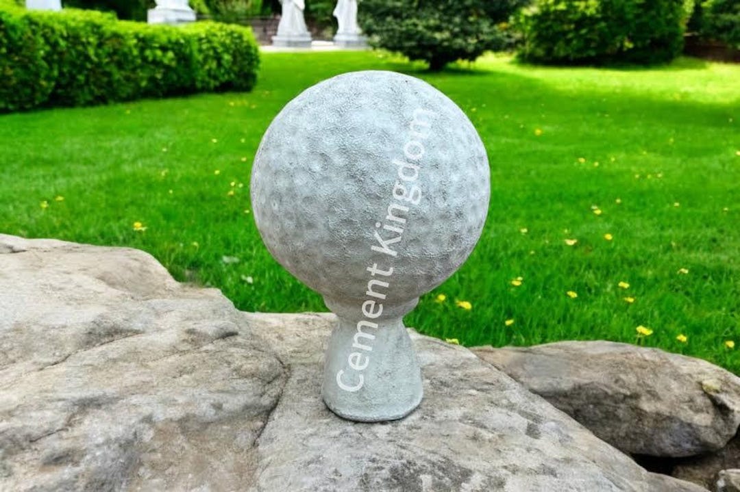 Golf Ball Statue, Stone Golf Ball on Base Figurine, Golf Lovers Gift ...