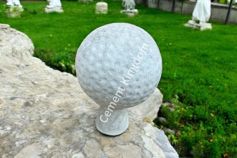 Golf Ball Statue, Stone Golf Ball on Base Figurine, Golf Lovers Gift ...