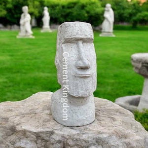 Easter Island Head Sculpture, Garden Moai Face Bust Statue, Outdoor Easter Moai Head Decorations ...