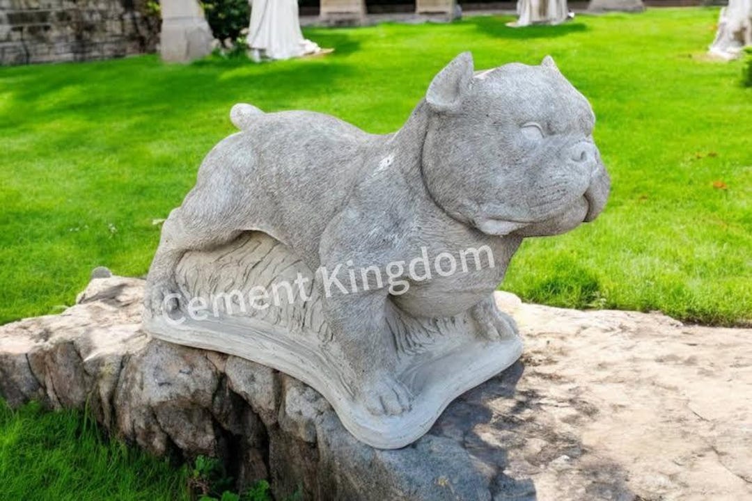 American Bully Dog Figure, Massive American Bully Sculpture, Concrete ...