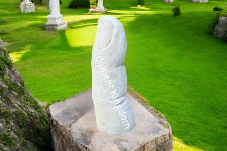 Large Finger Statue, Stone Finger Figure, Outdoor Decoration Made From ...
