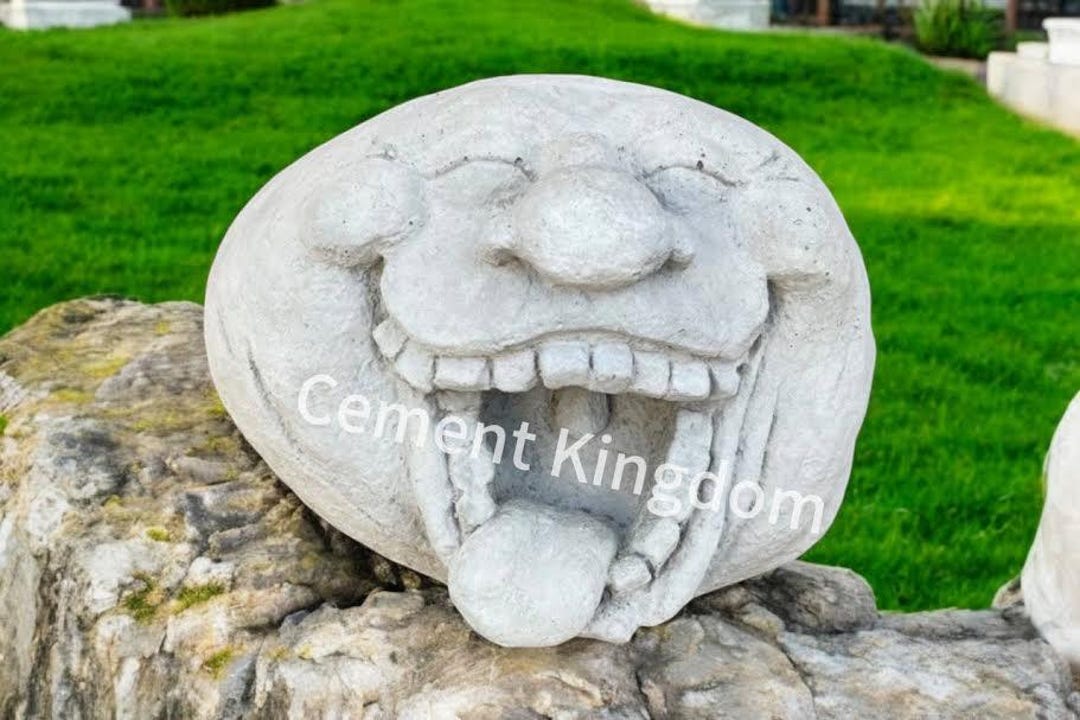 Face Laughing, Happy Face Statue, Concrete Face Sculpture, Detailed ...