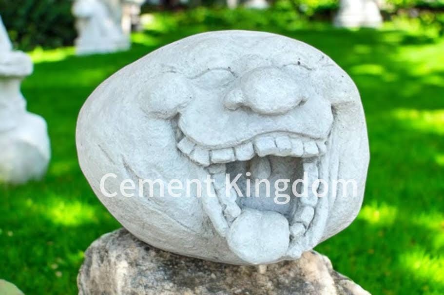 Face Laughing, Happy Face Statue, Concrete Face Sculpture, Detailed ...