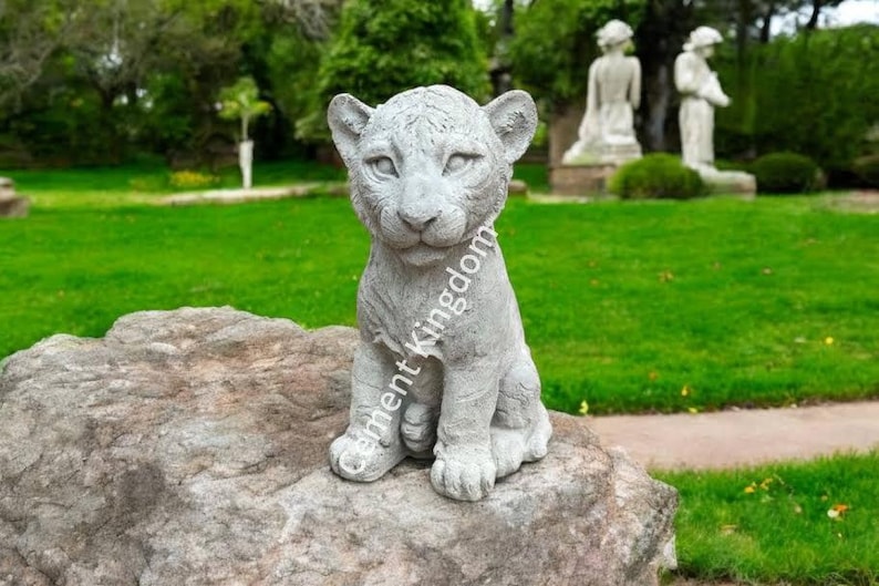 Tiger Cub Statue, Detailed Tiger Figure, Tiger Baby Sculpture, Outdoor ...