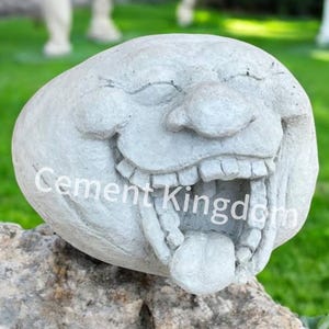 Face Laughing, Happy Face Statue, Concrete Face Sculpture, Detailed ...