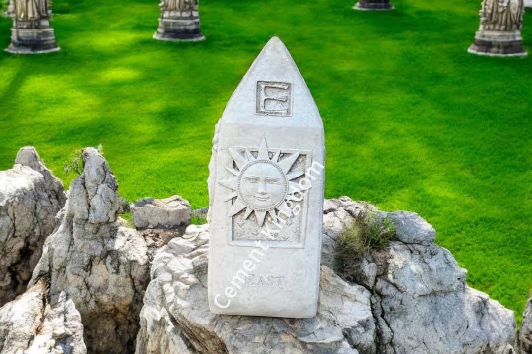 Large Directional Marker Figure, Rock for Garden or Backyard, Showing ...