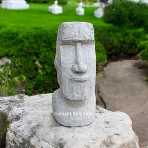 Easter Island Head Sculpture, Garden Moai Face Bust Statue, Outdoor ...