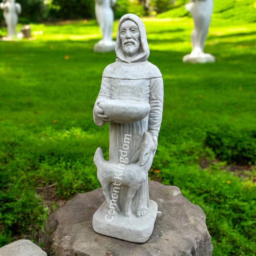 Standing Monk Statue, Large Man With Deer, Monk With Water Dish ...