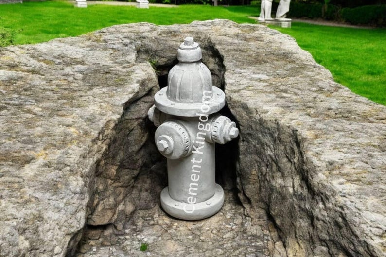 Concrete Fire Hydrant Sculpture, Massive Hydrant Lawn Figure, Detailed ...