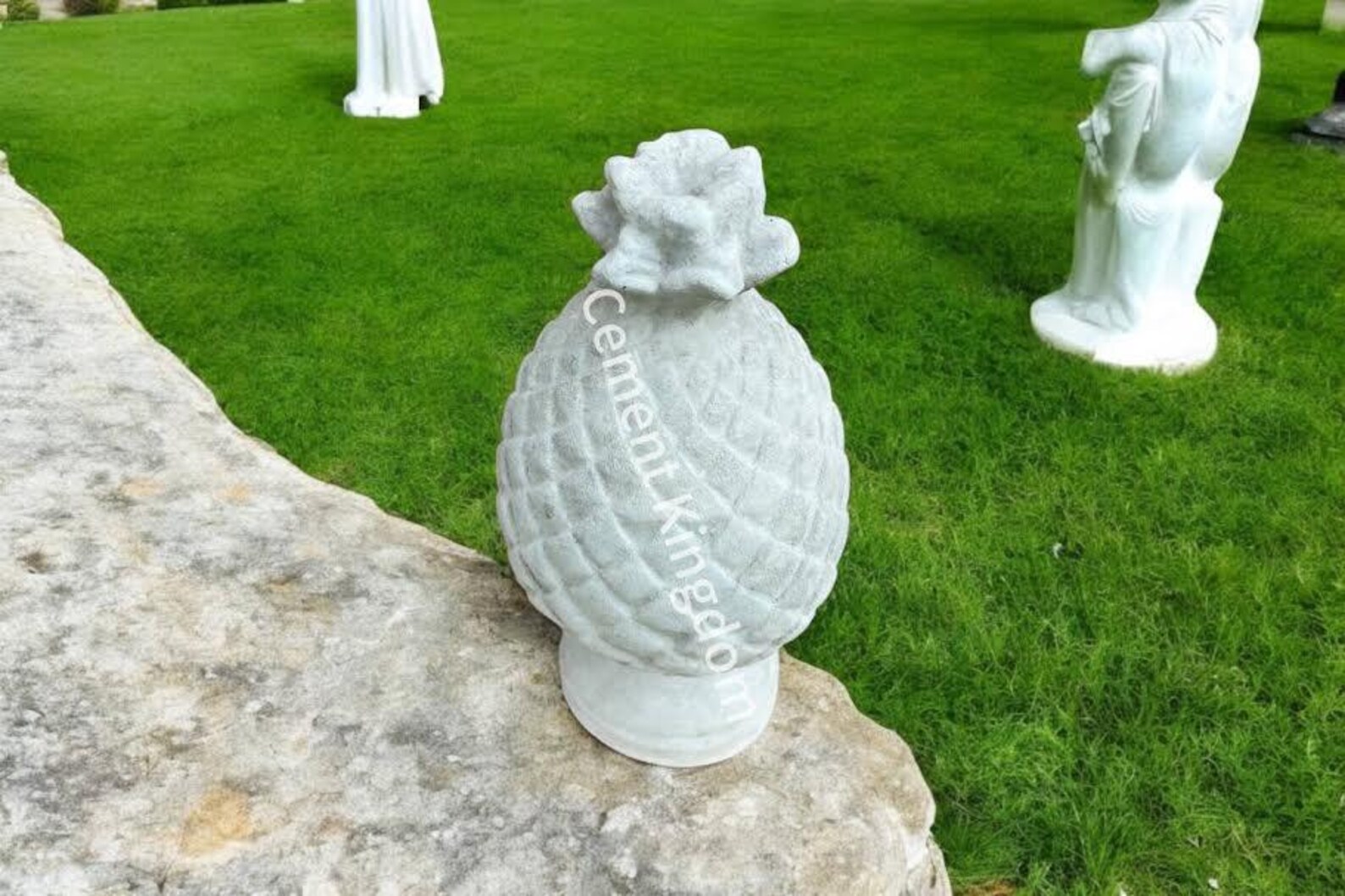 Pineapple Finial Statue, Massive Pineapple Figure, Concrete Finial Sculpture, Stone Pineapple ...