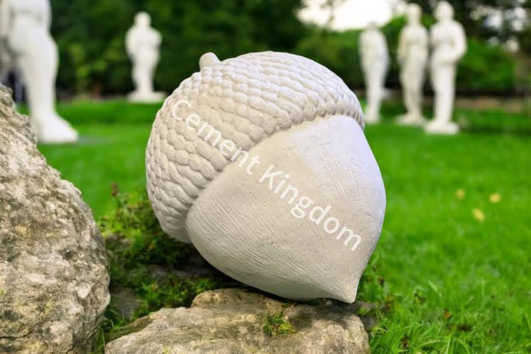 Detailed Acorn Garden Statue, Stone Autumn Figure, Concrete Nut ...