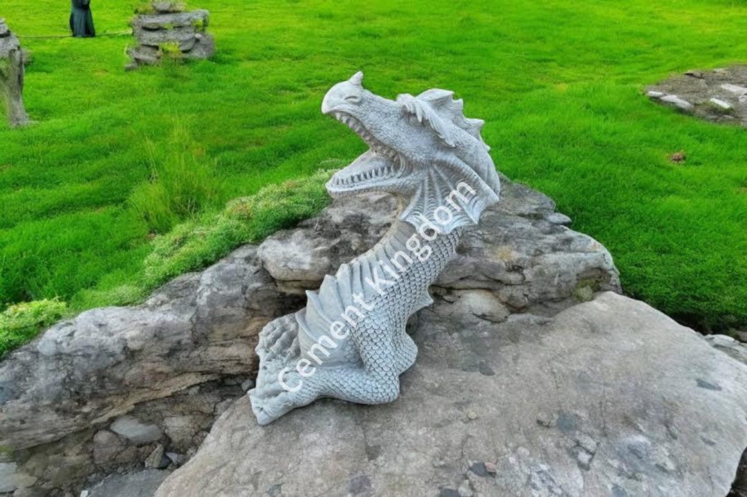 Dragon Statue, Concrete Dragon Figure, Oriental Garden Figurine ...