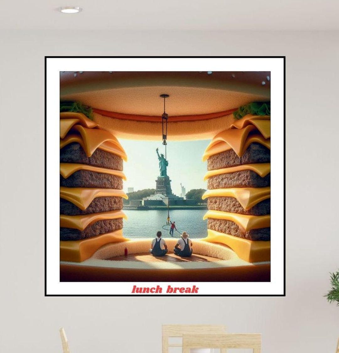 The Statue of Liberty Lunch Break, New York, - Etsy