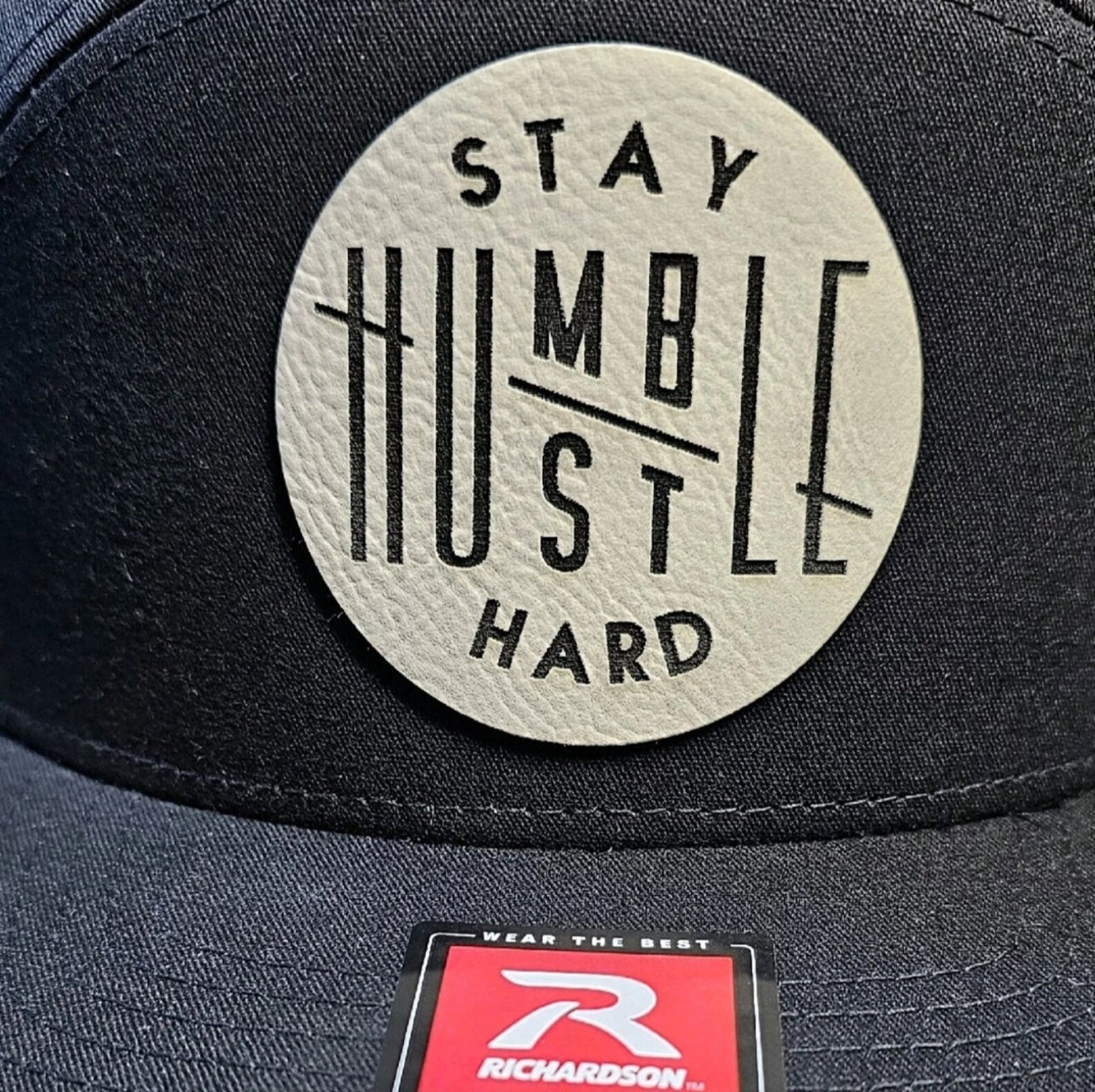 Stay Humble Hustle Hard Blue Collar, Richardson 168 7 Panel Flat Bill ...