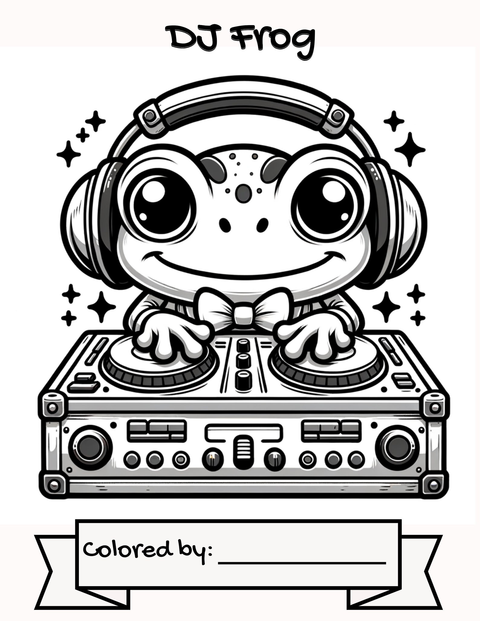 Kids Animal DJ Coloring Book, Instant Download, Coloring Bundle ...