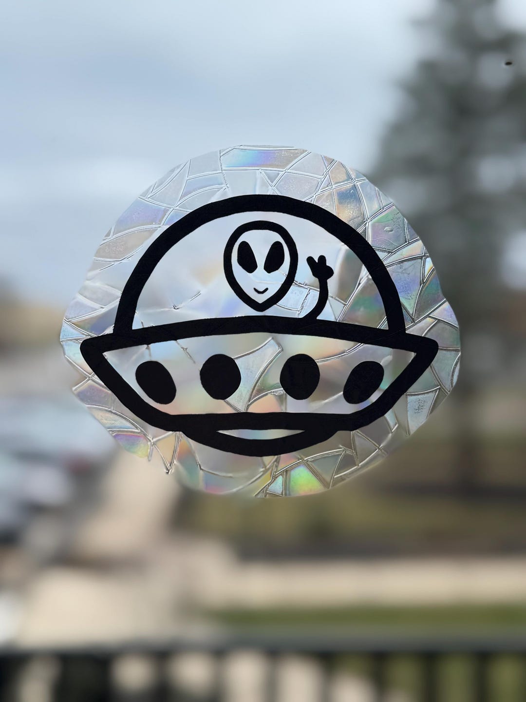 Alien UFO Window Cling Suncatcher - Etsy