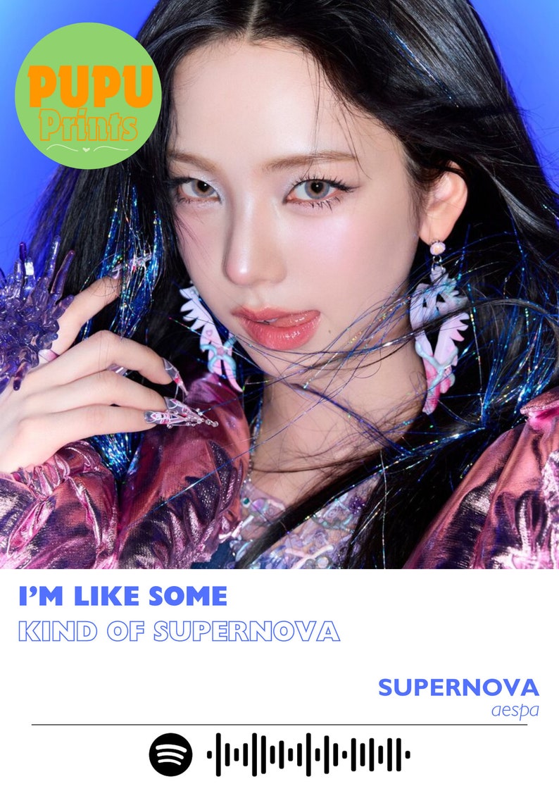 Aespa Poster Karina Supernova Lyric Poster | Aespa Poster Wall Art ...