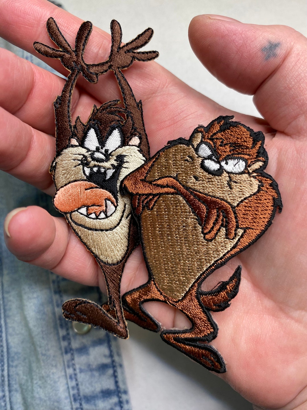 TAZ Vintage Patches X 2 Tasmanian Devil Iron on Jacket Patch - Etsy