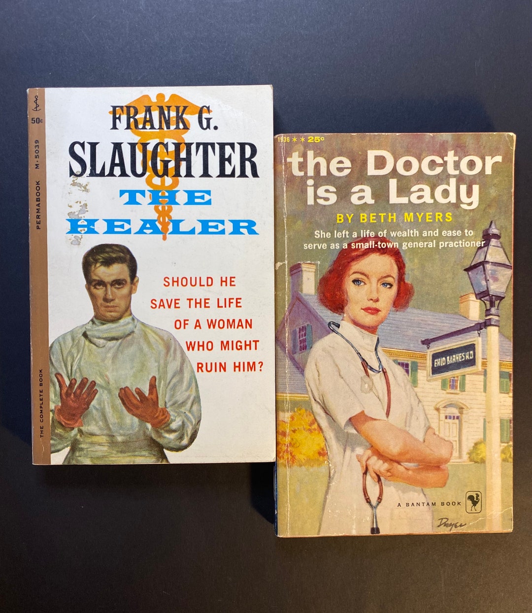 Vintage Pulp Fiction Books doctor is a Lady & healer Lot 1950s Romance ...