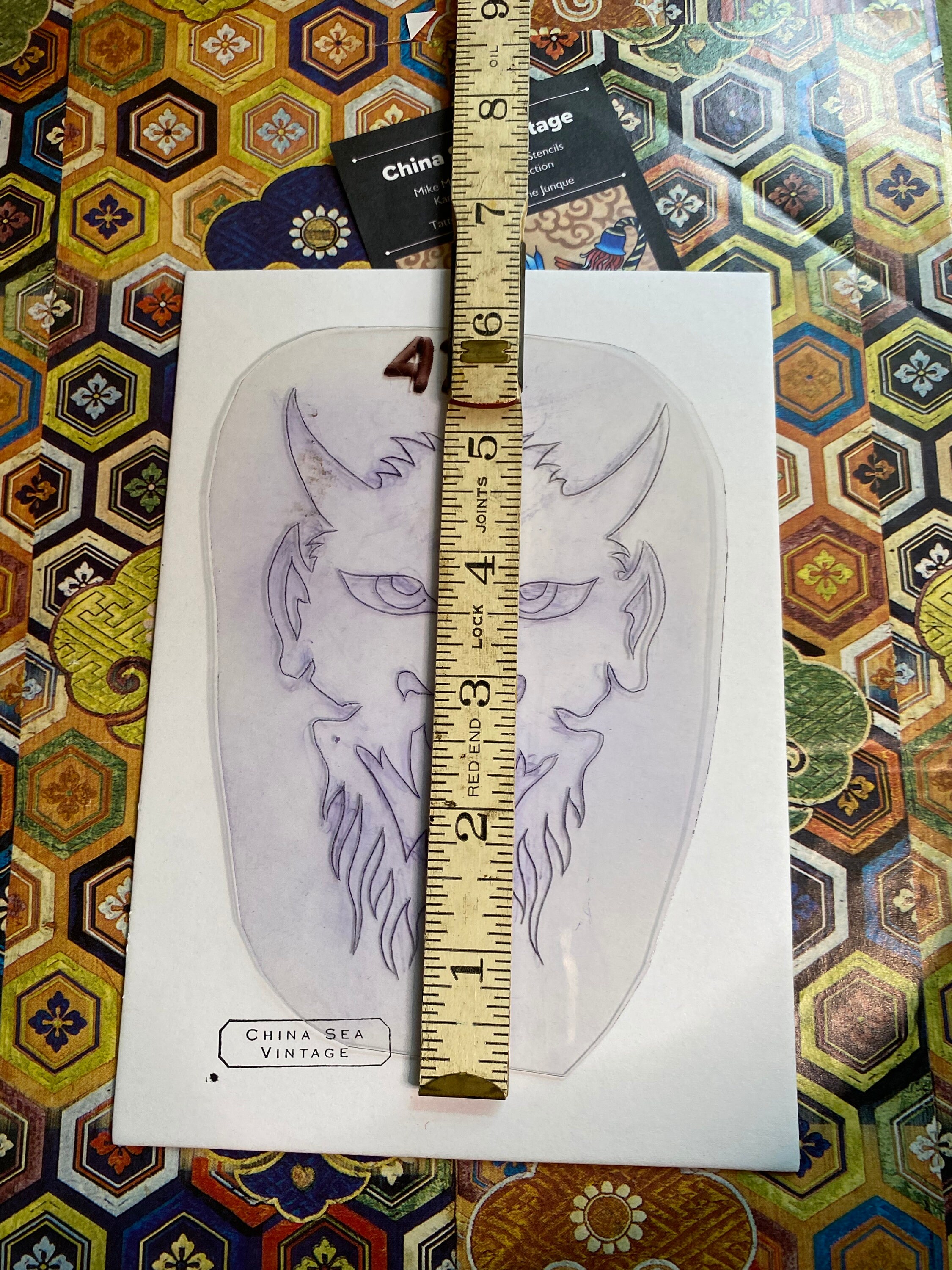 Vintage OG Acetatetattoo Stencil-china Sea Rollo Flash Weird Devil 6 - Etsy