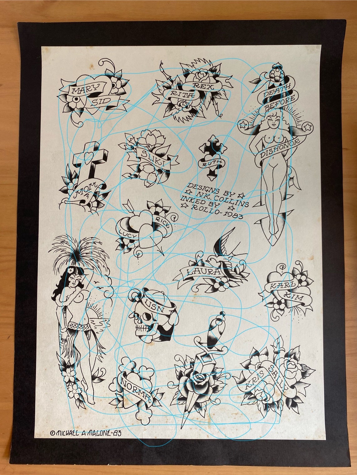 Rollo Flash Sailor Jerry 1983 Hula Girl Sheet Used in Shop - Etsy