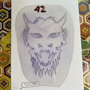 Vintage OG Acetatetattoo Stencil-china Sea Rollo Flash Weird Devil 6 - Etsy