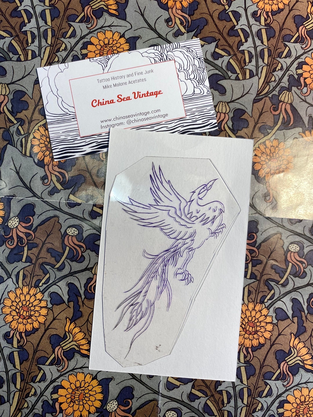 Acetate Stencil Bird Tattoo Flash by Rollo 4 Vintage Handcut - Etsy