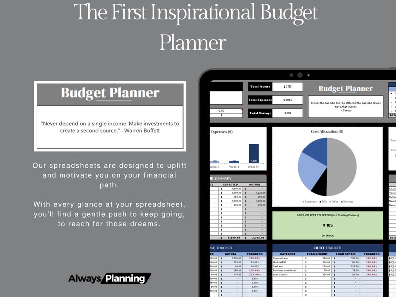 Monthly Budget Excel Spreadsheet Template Monthly Budget Planner Google ...