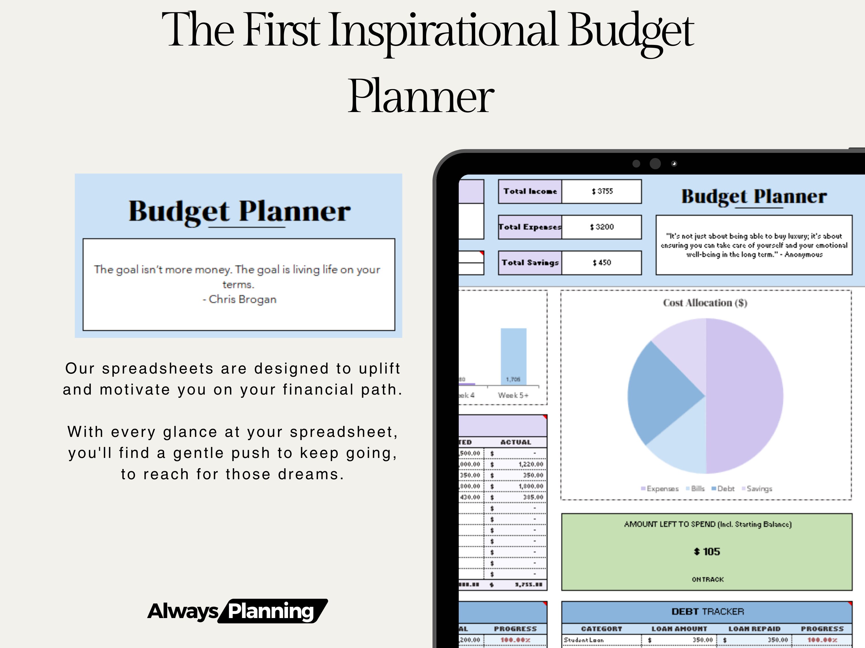 Simple Excel Budget Template Monthly Budget Google Sheet Budget ...