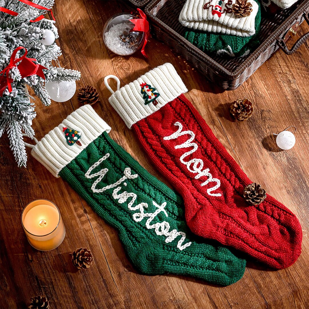 Personalized Christmas Stocking,hand-embroidered Stocking,stocking ...
