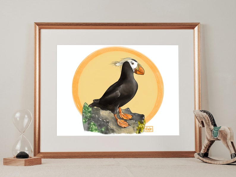 Tufted Puffin, Digital Painting - Etsy