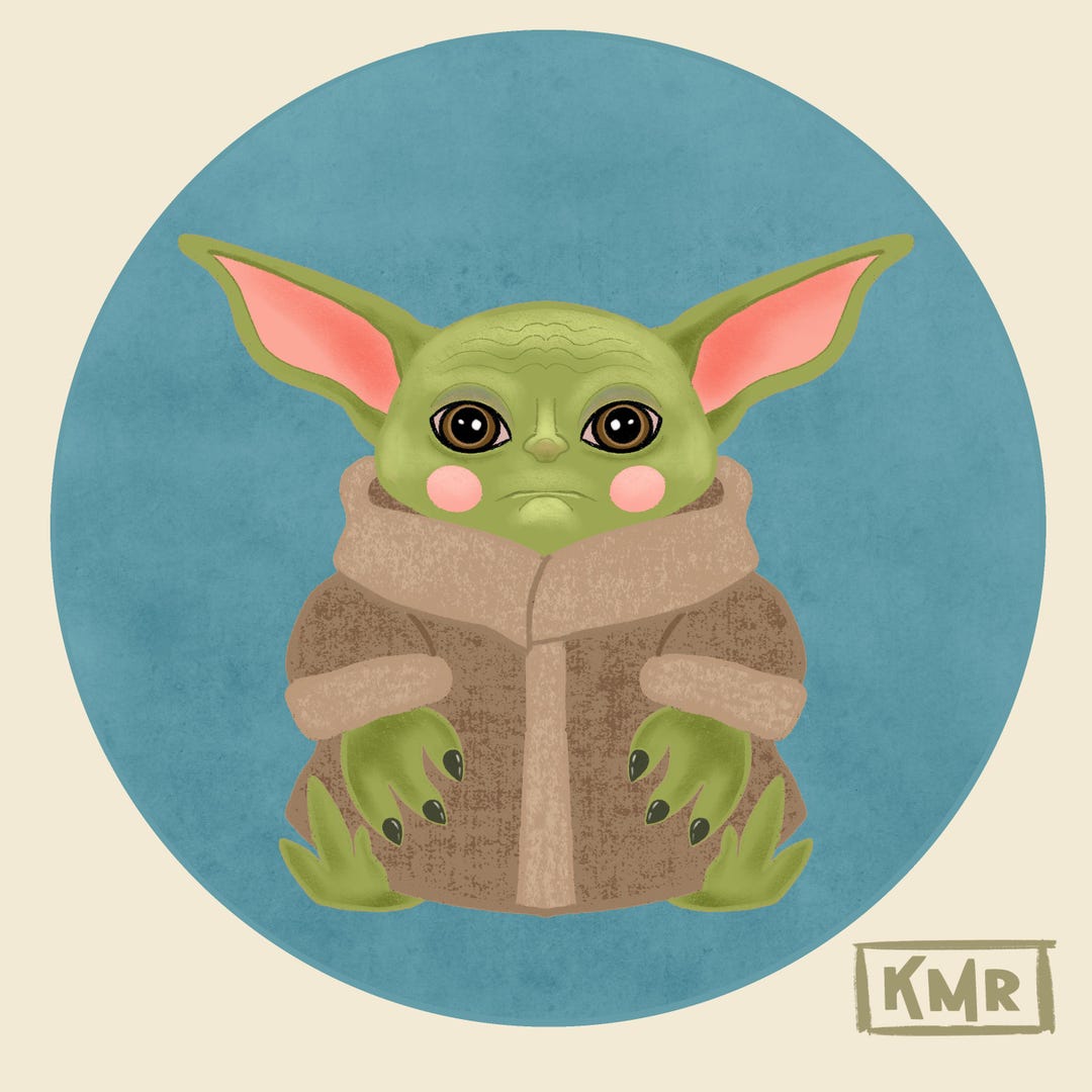 Star Wars Grogu Digital Art Print - Etsy