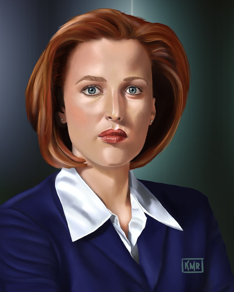 Dana Scully, the X-files, Digital Portrait - Etsy
