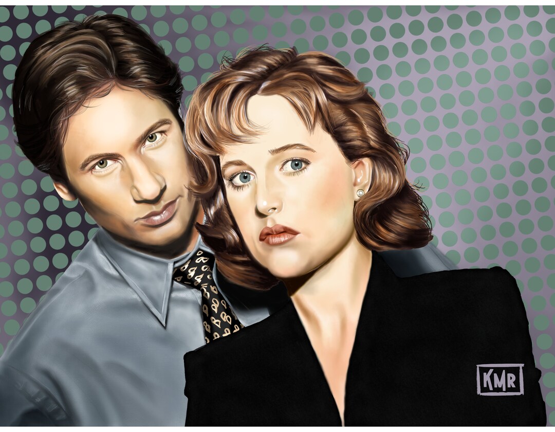 Mulder and Scully, X-files Digital Portrait - Etsy