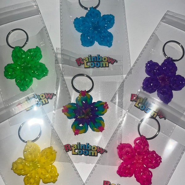 Rainbow Loom Keychain - Etsy