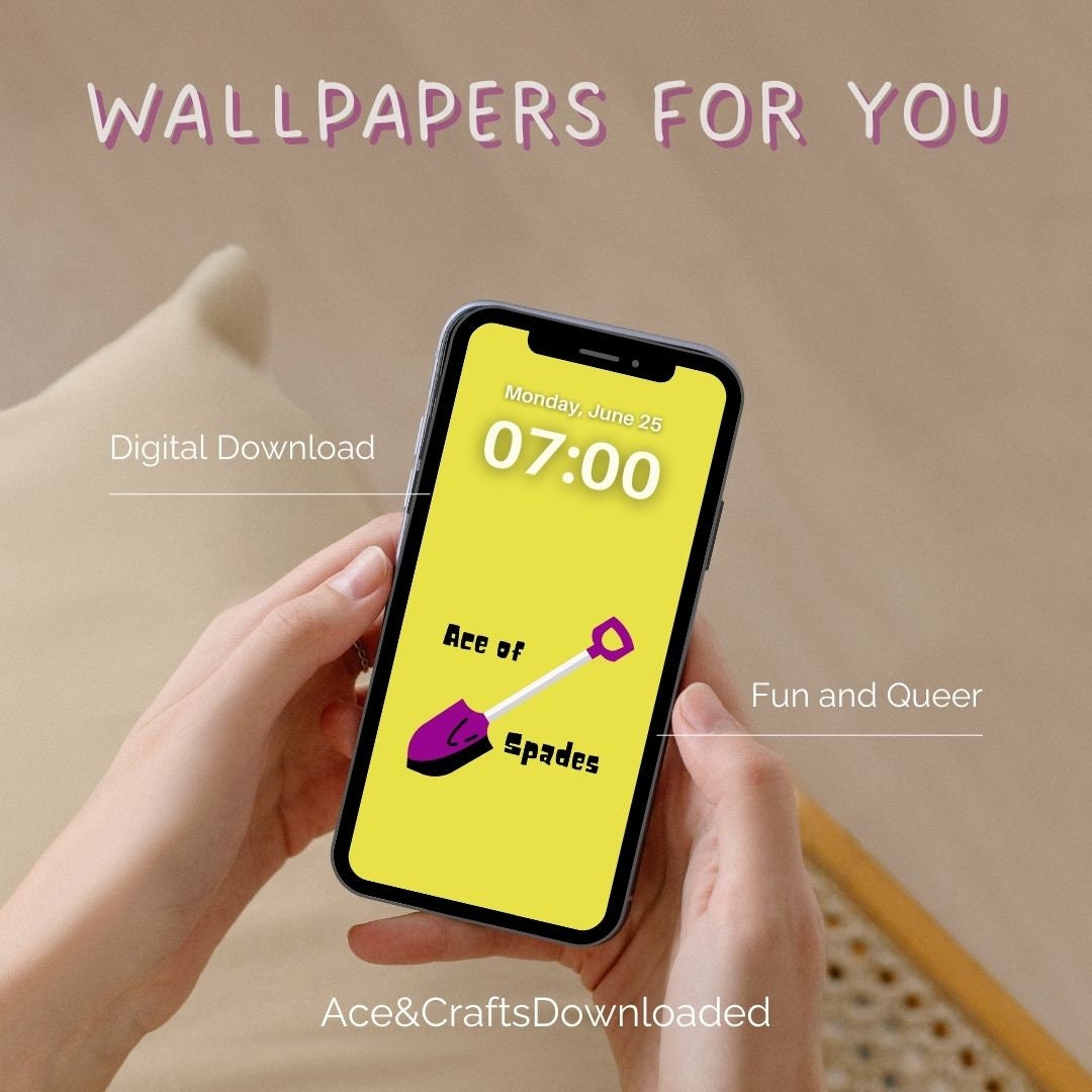 Ace Phone Wallpaper, Queer Gift, Lgbtqia Lock Screen, Ace of Spades ...