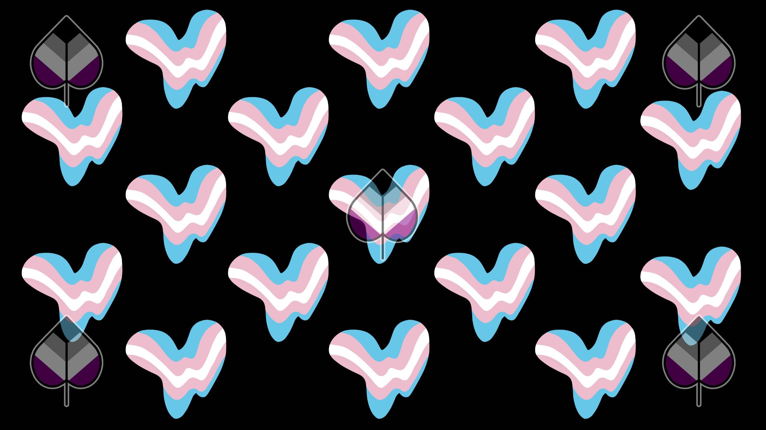 Trans Hearts Computer Wallpaper, Heart Patterned Desktop Background ...