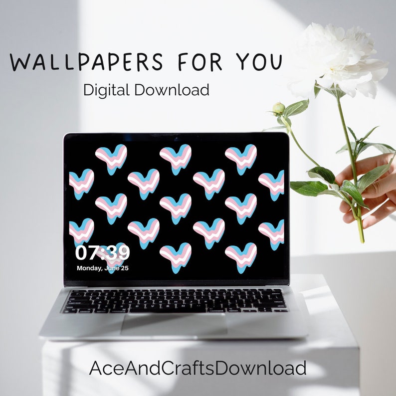 Trans Hearts Computer Wallpaper, Heart Patterned Desktop Background ...