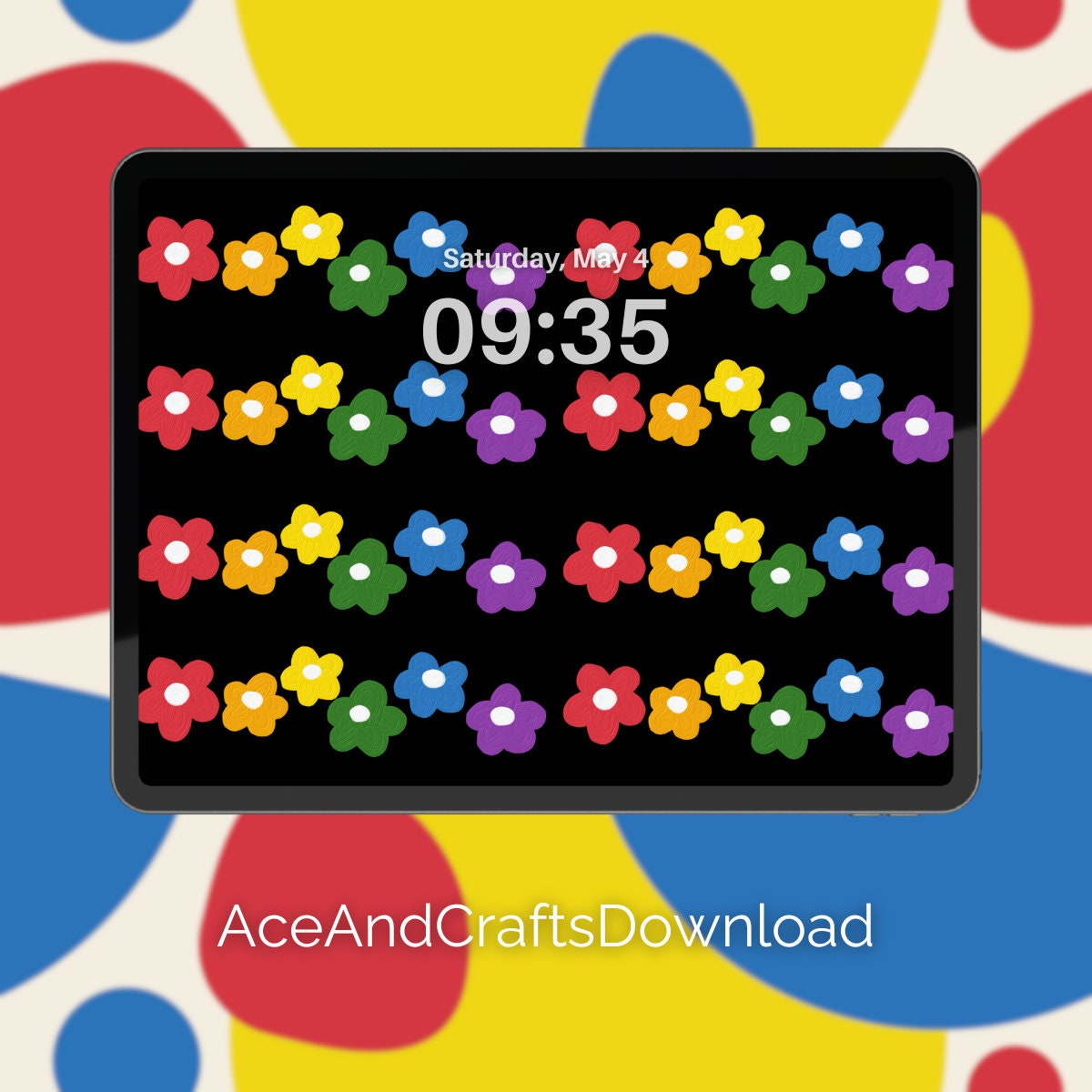 Pride Flowers Tablet Wallpaper, Flower Patterned iPad Background, Queer ...
