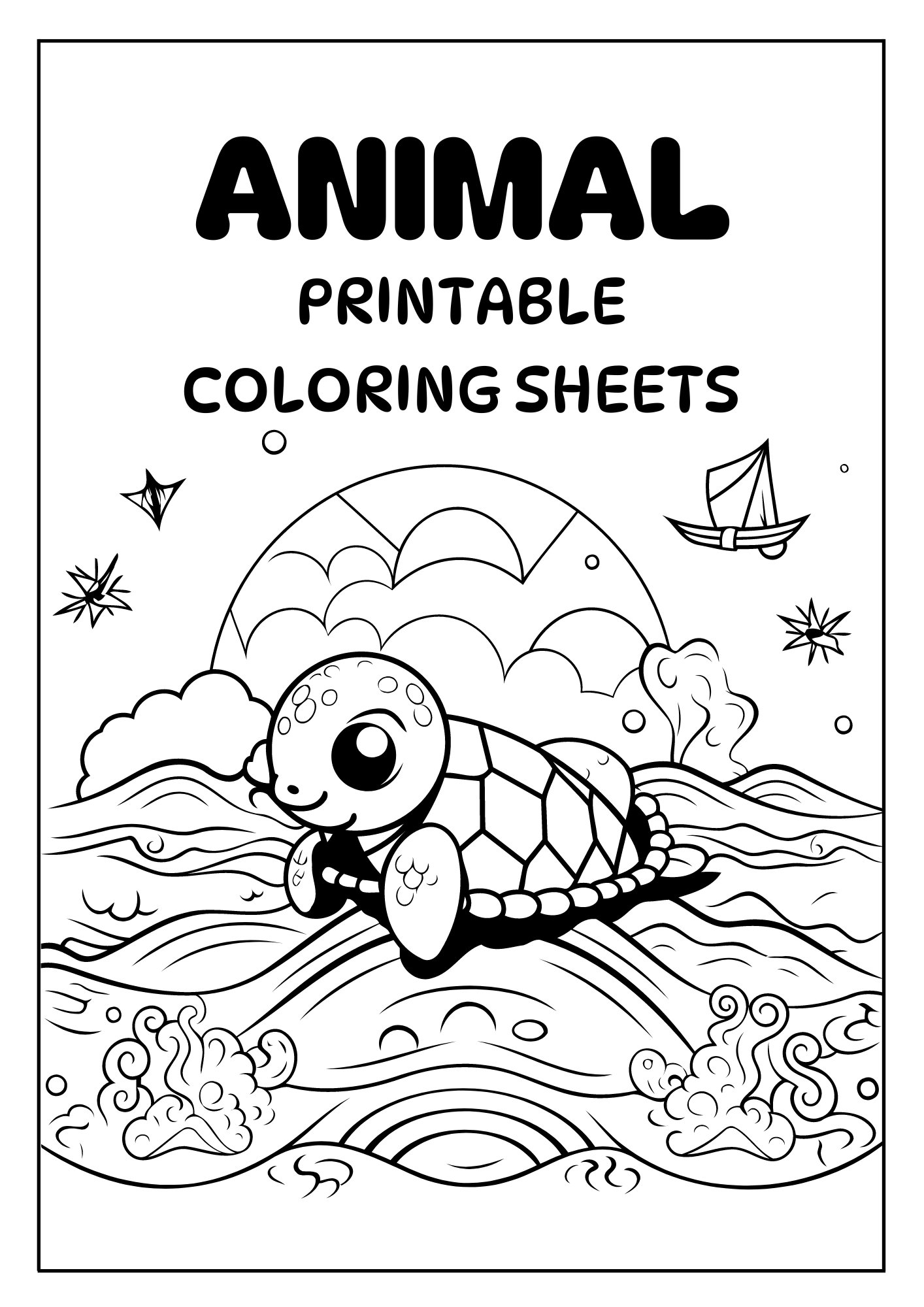 20 Printable Animal Colouring Sheets - Etsy UK