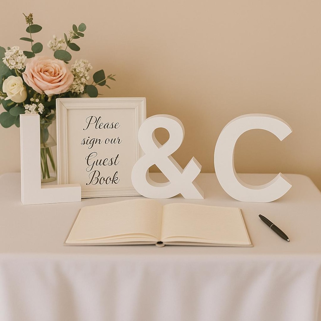 Wedding Initials Sign: Customizable Bride & Groom Letters, Decorations ...