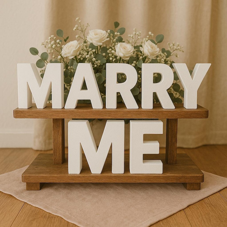 Marry Me Sign - Engagement Sign, Free Standing Letters - Etsy