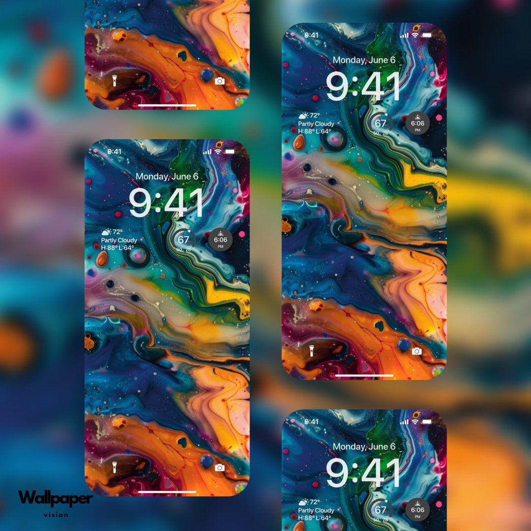 Splash Paint Universe iPhone Wallpaper | Colorful - Etsy