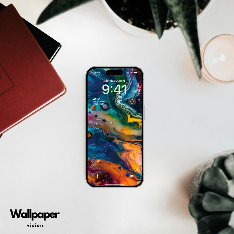 Splash Paint Universe iPhone Wallpaper | Colorful - Etsy