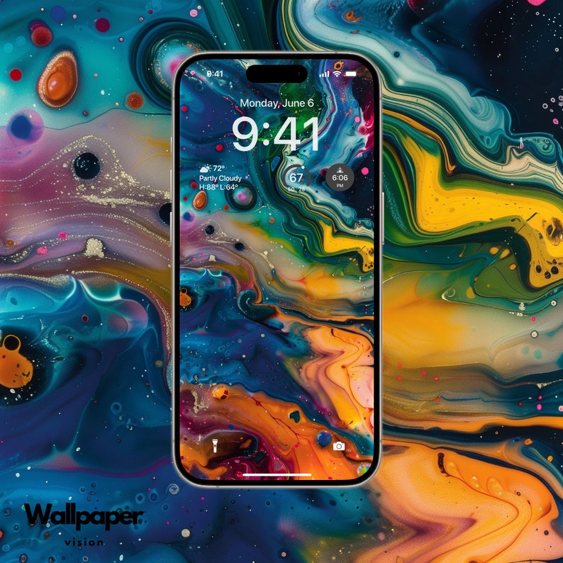 Splash Paint Universe iPhone Wallpaper | Colorful - Etsy