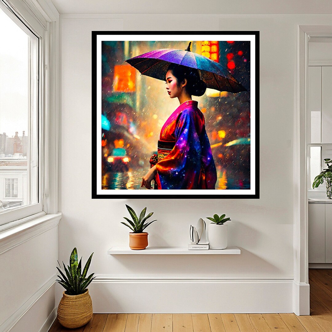 Geisha Digital Art Print, AI Generated, Wall Art, AI Art, Digital ...
