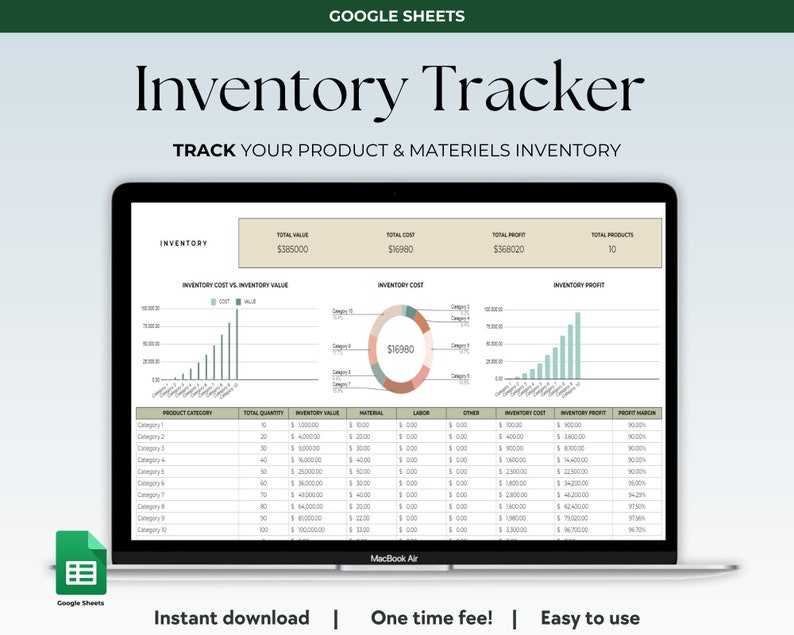 Inventory Tracker Spreadsheet Inventory Management Inventory Tracker Small Business Inventory ...