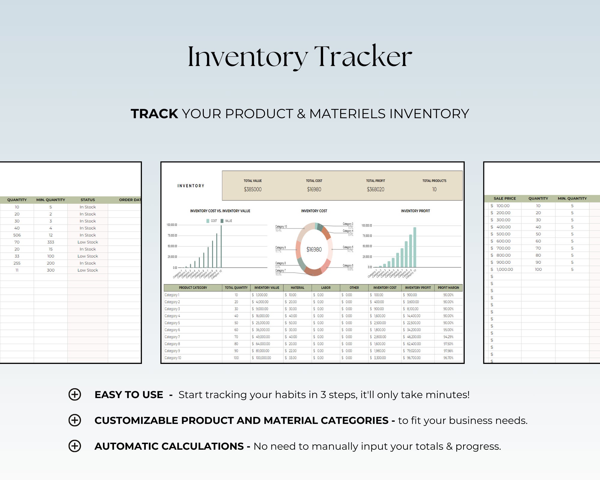 Inventory Tracker Spreadsheet Inventory Management Inventory Tracker ...