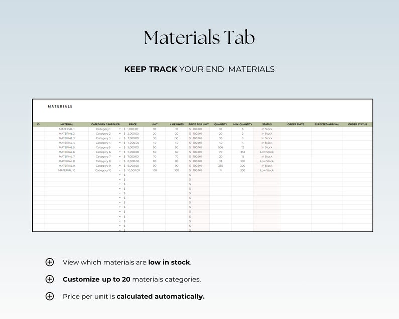 Inventory Tracker Spreadsheet Inventory Management Inventory Tracker ...