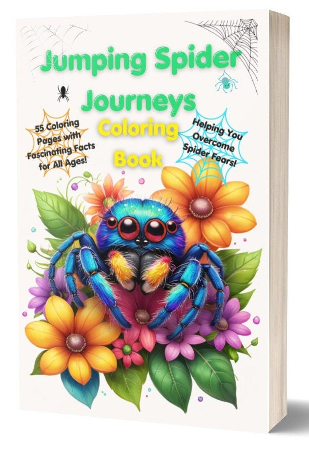 Jumping Spider Journeys Coloring Book: 55 Coloring Pages Complete With ...